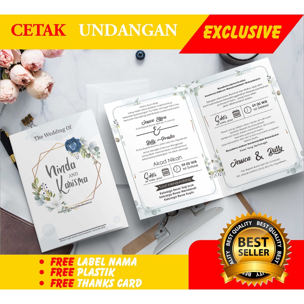 Jual Cetak Undangan Pernikahan Murah Undangan Pernikahan elegan ...