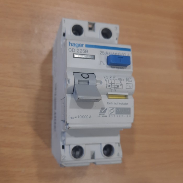 Jual Elcb Hager 25A 2P CD225B 2 pole 30ma | Shopee Indonesia
