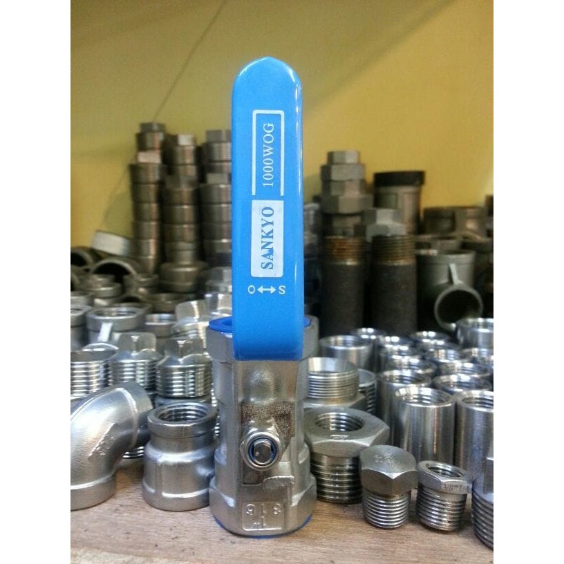 Jual Stop Kran Ball Valve 1/4" SANKYO 1000 Stainless Steel / stop keran ...