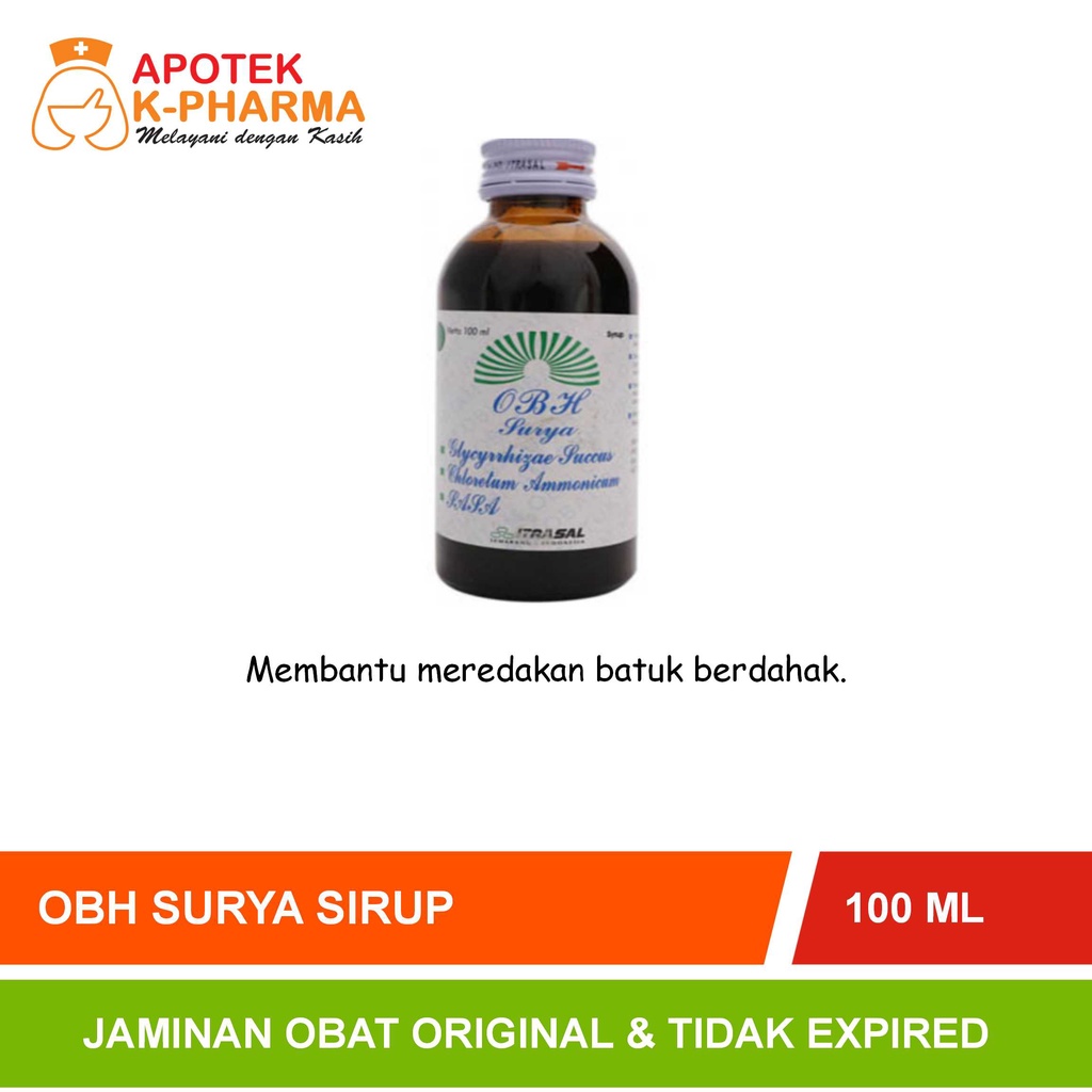 Jual OBH Surya Sirup Isi 100ml Obat Original Itrasal | Shopee Indonesia