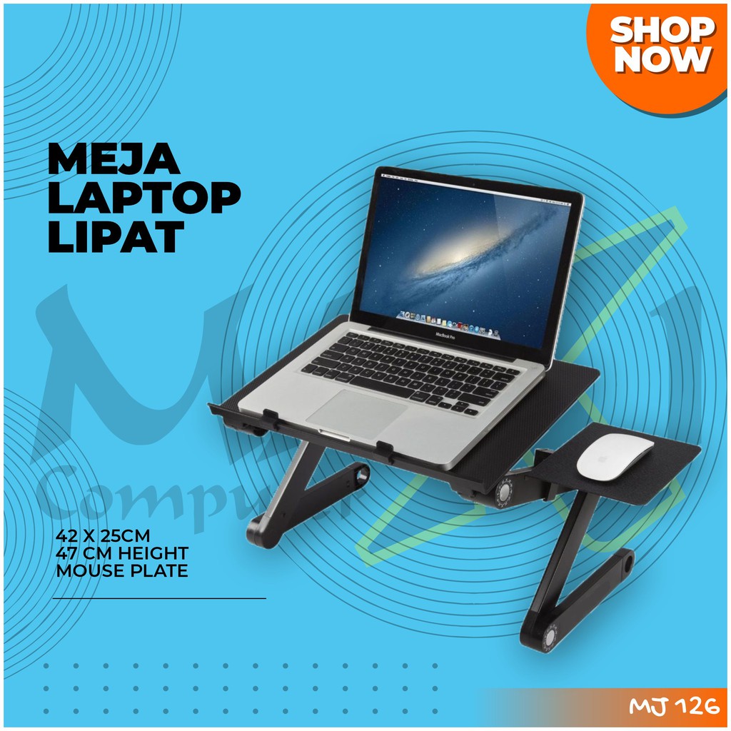 Jual Meja Laptop Lipat Portable Aluminium + Tempat Mouse | Shopee Indonesia