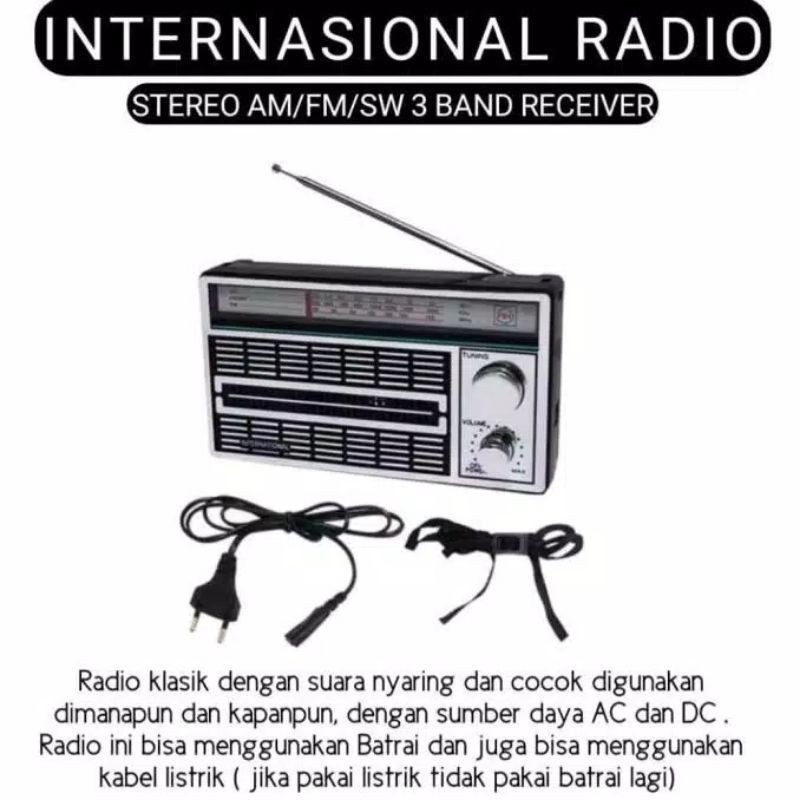 Jual Radio INTERNATIONAL F 4250 Stereo AM FM SW Portable Baterai ...