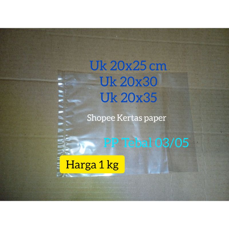 Jual plastik kemasan uk 20x25, 20x30, 20x35 cm pp bening tebal 03/05 ...