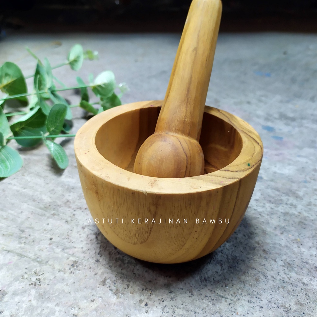 Jual Ulekan Jati Set Ulekan MPASI Tumbukan Kayu Jati Lumpang Alu Kayu ...