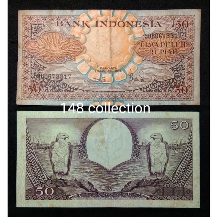 Jual koleksi uang kuno 50 rupiah seri bunga tahun 1959 | Shopee Indonesia