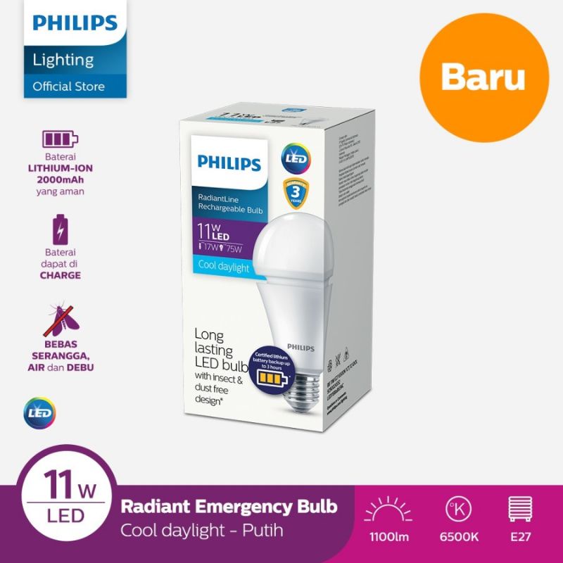 Jual Lampu bohlam LED Philips emergency 11 watt,11W RadiantLine original | Shopee Indonesia