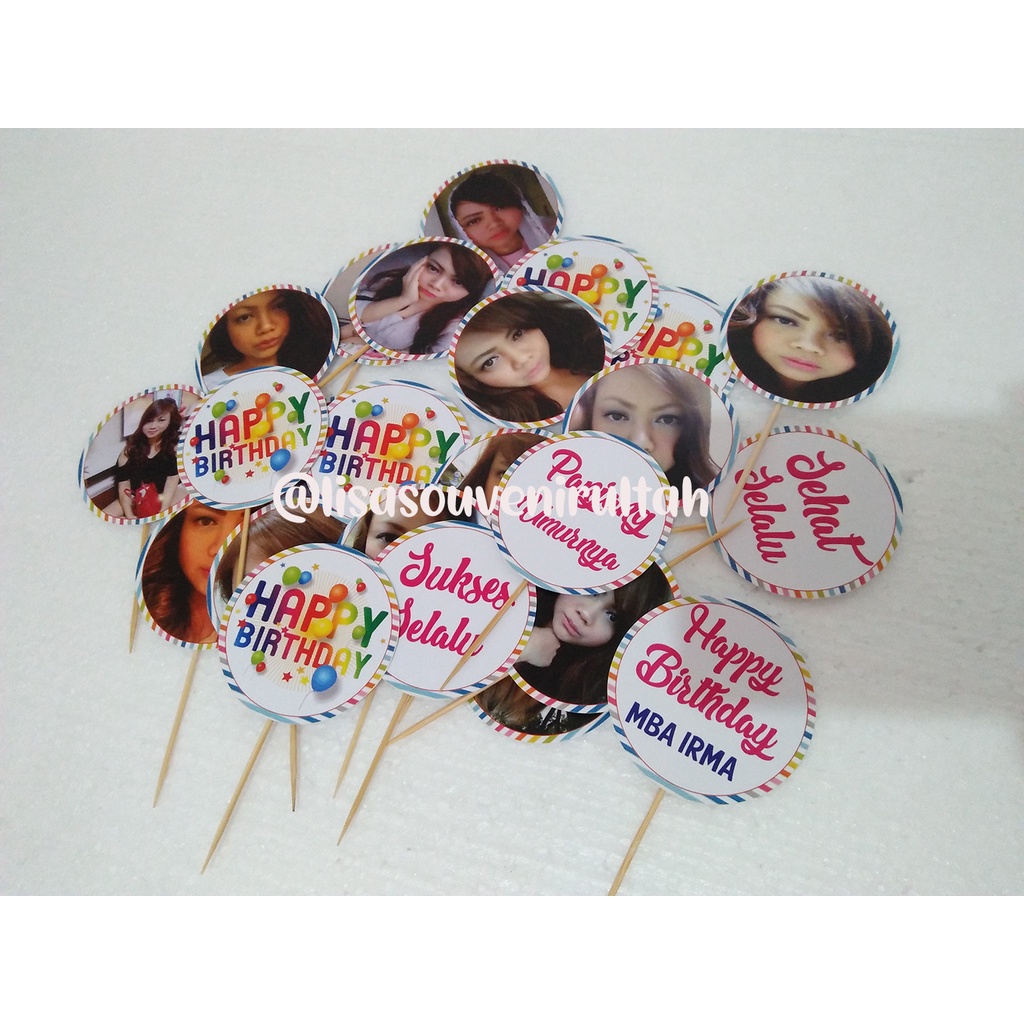 Jual TOPPER CUPCAKE CUSTOM TEMA WITH TOOTPICKS | perlengkapan cake ...
