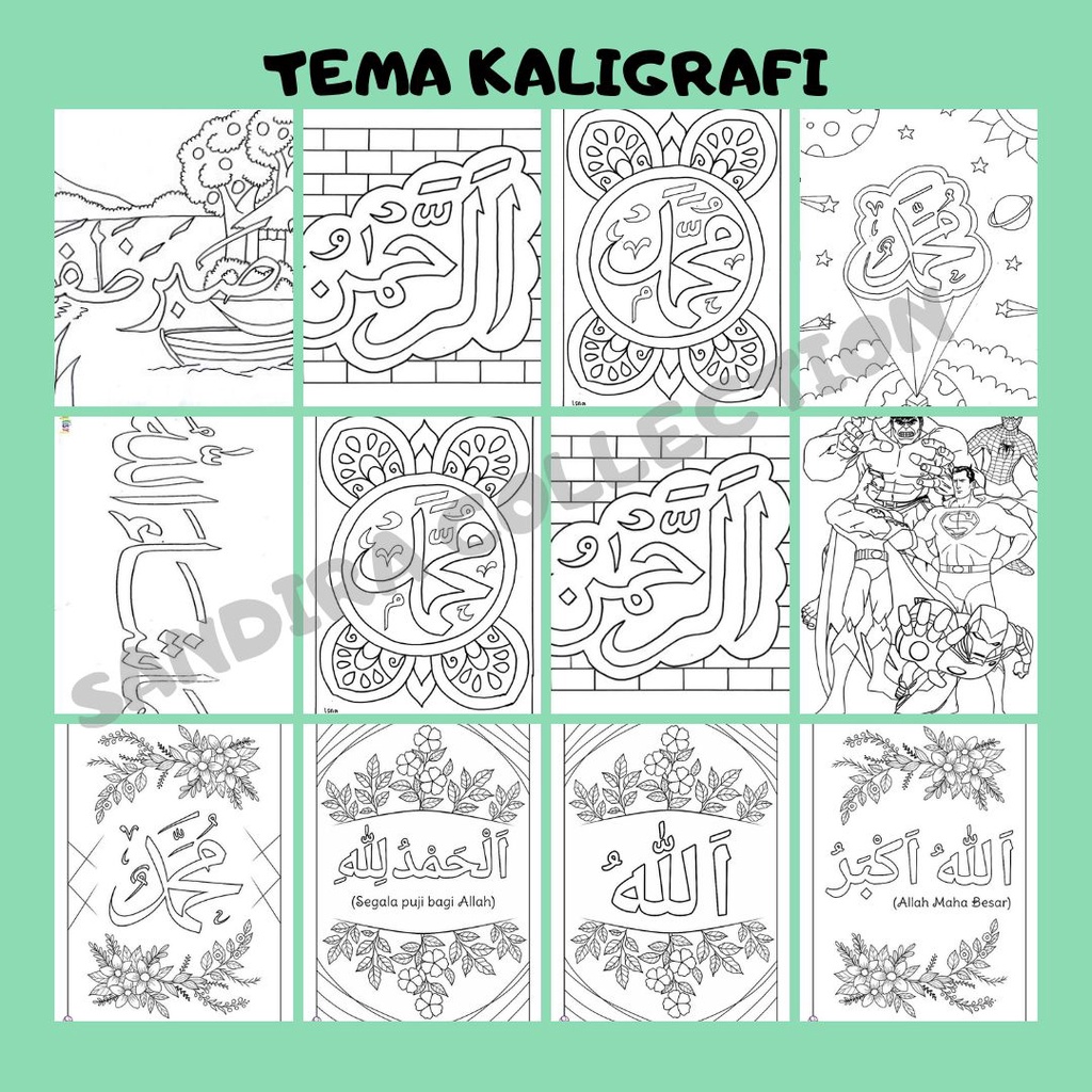 Jual SANDIRA - LEMBAR / GAMBAR MEWARNAI ANAK SERIES KALIGRAFI | Shopee ...