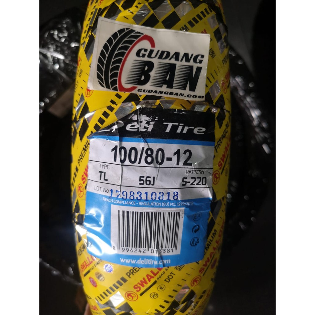 Jual Ban Luar 100 / 80 12 Swallow S220 ban luar motor tubeless TL ...