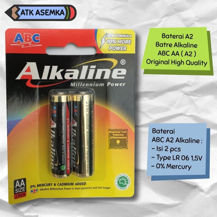 Jual Baterai A2 / Batre Alkaline ABC AA ( A2 ) - Original High Quality Atk | Shopee Indonesia