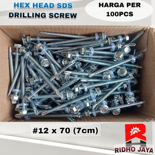 Jual Baut Roofing Baut Baja Ringan #12 x 70 ( 7cm ) | Shopee Indonesia