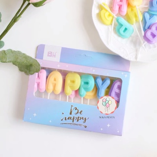 Jual LILIN TULISAN HBD PASTEL / LILIN HBD MACARON / LILIN HURUF HBD ...