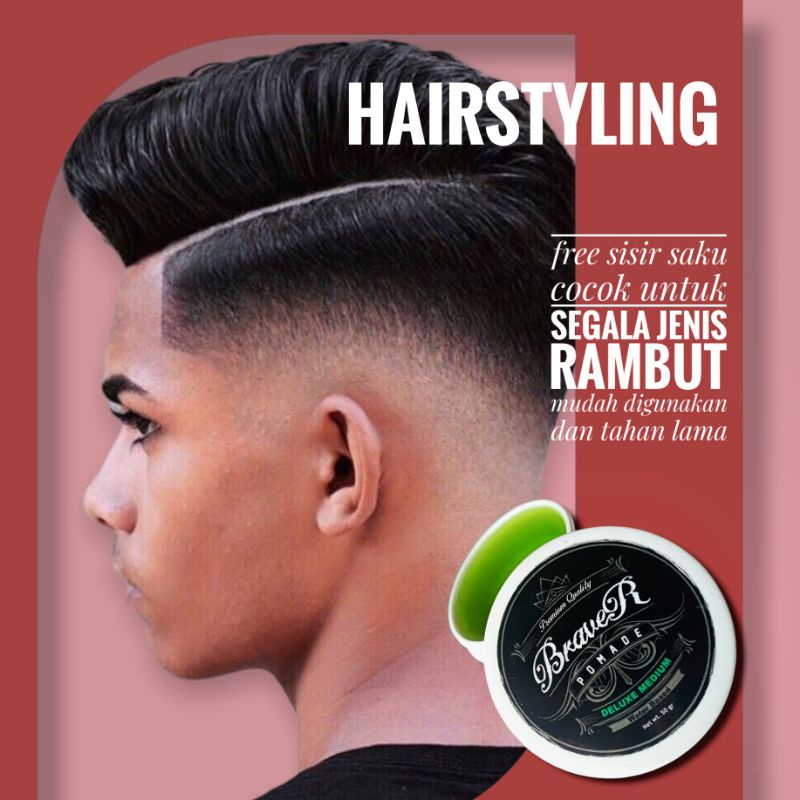 Jual WATERBASED BRAVER DELUXE MEDIUM 50GR/MINYAK RAMBUT/POMADE/HAIR ...
