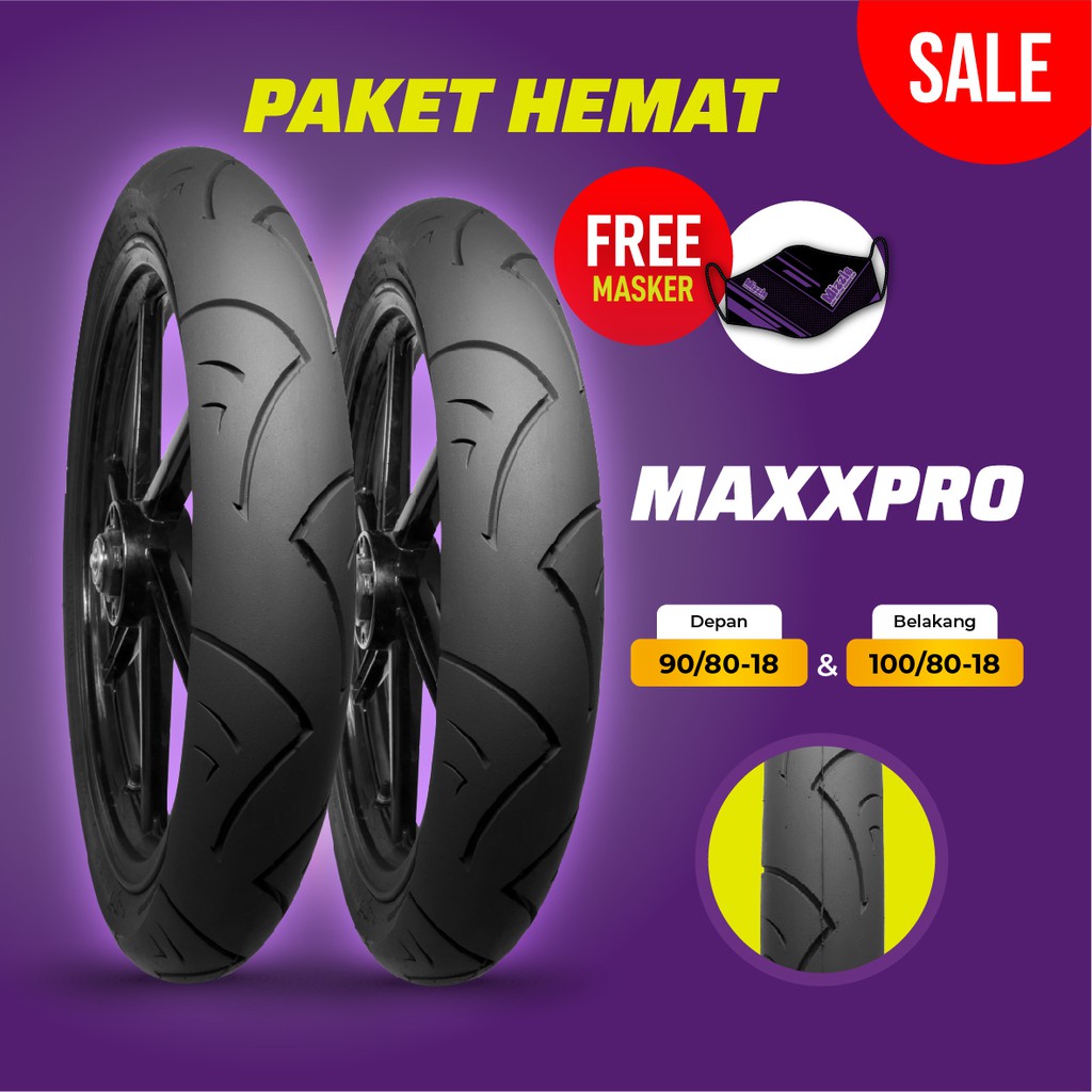 Jual Sepasang Ban Motor MIZZLE MAXXPRO 90/80-18 & 100/80-18 (Tubeless ...