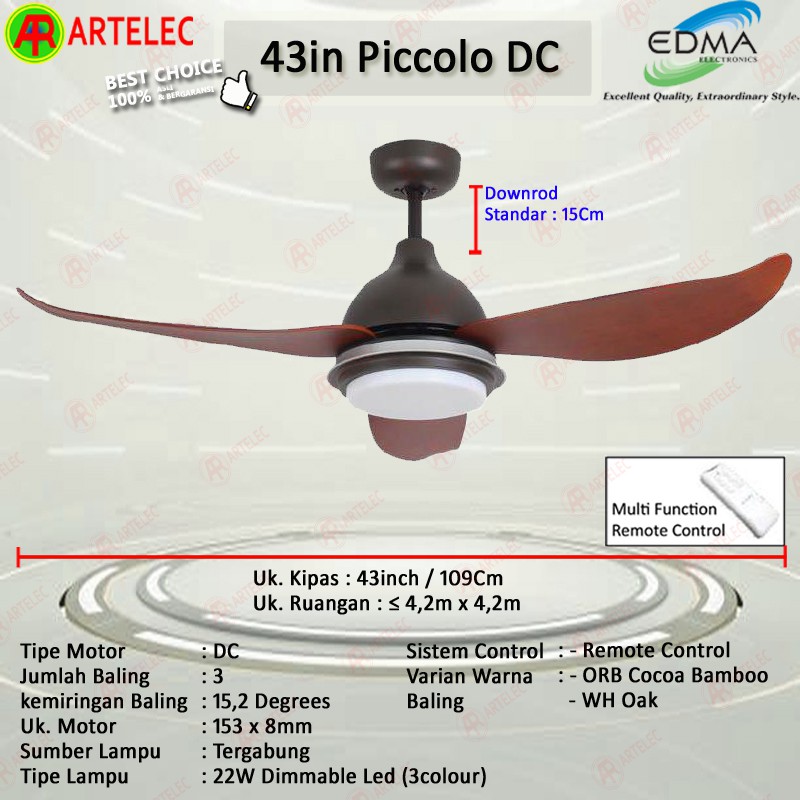 Jual Kipas Angin Gantung MT EDMA 43in PICCOLO DC Kipas Angin Bagus ... Jual Kipas Angin Gantung MT EDMA 43in PICCOLO DC Kipas Angin Bagus ...