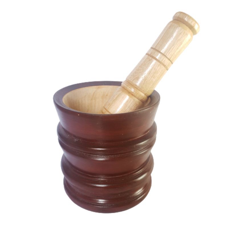 Jual (Cacat) SET Lumpang Kayu + Alu + SILICA GEL Alat Penumbuk Kayu ...