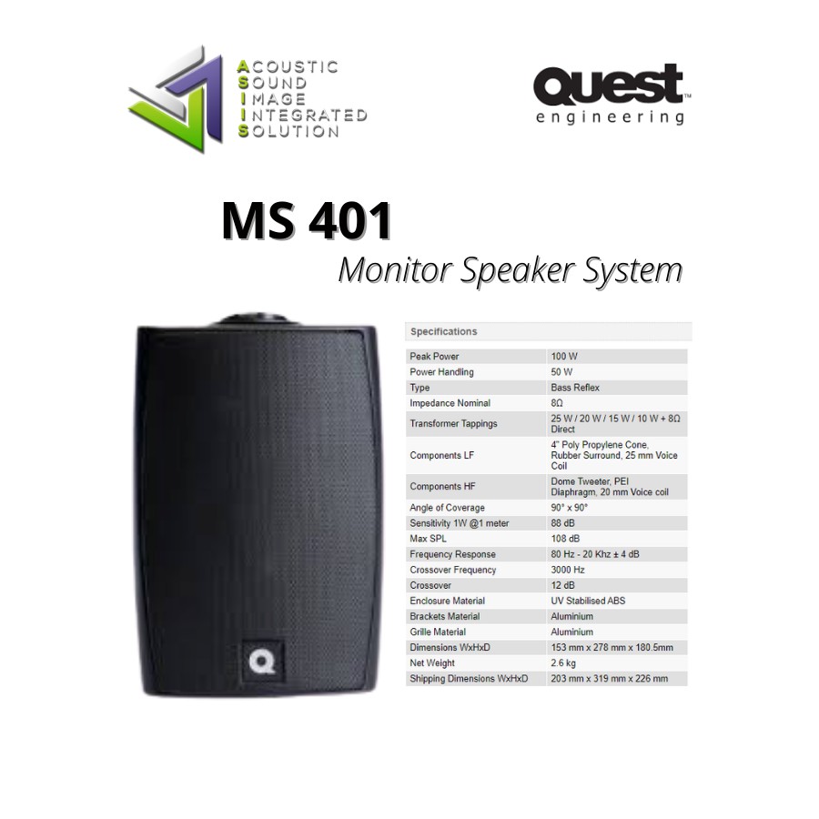 Jual Quest MS 401 Monitor Speaker System | Shopee Indonesia