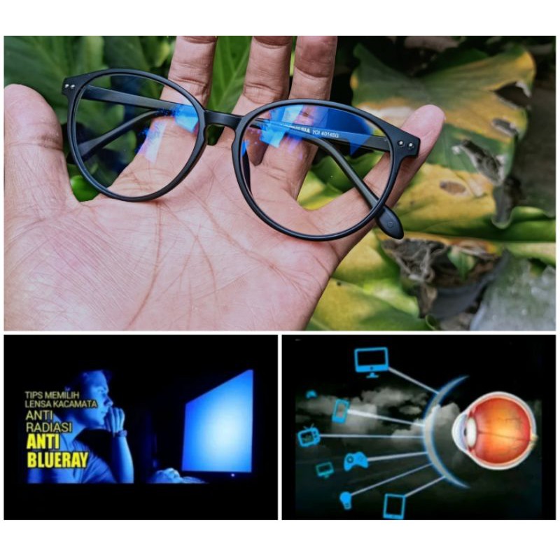 Jual kacamata oval lensa anti radiasi blue ray komputer/hp/laptop ...