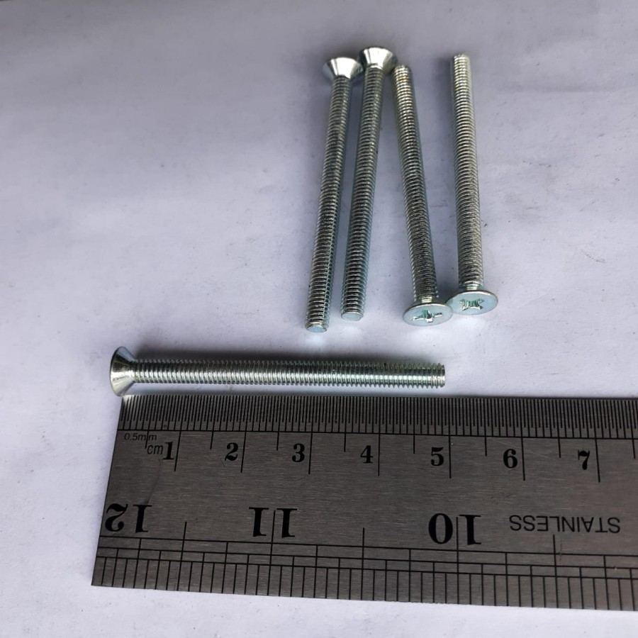 Jual BAUT JF M4X50 FLAT HEAD M4 X 50 PANJANG 5CM 5 CM 4X50 4 X 50 MM OBENG PLUS SEKRUP MESIN ...