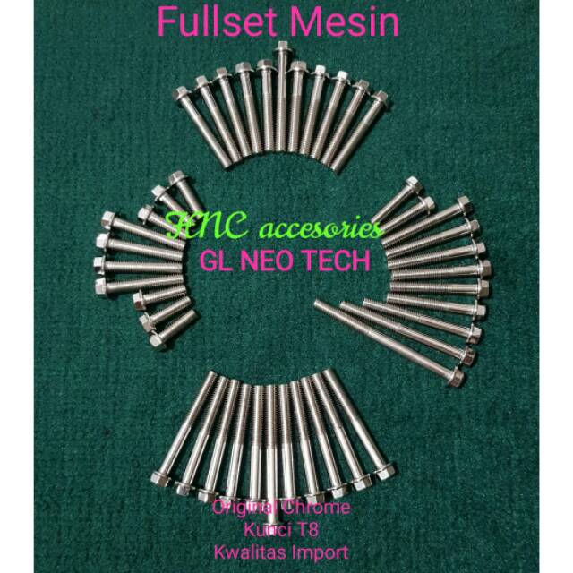 Jual Baut Kunci T8 Baut Fullset Mesin GL NEOTECH Baut Original Chrome ... Jual Baut Kunci T8 Baut Fullset Mesin GL NEOTECH Baut Original Chrome ...