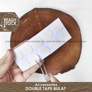 Jual RS Isi 10 Pcs Lem Double Tape Bulat 2 cm x 1 mm 2 Sisi Transparan ...