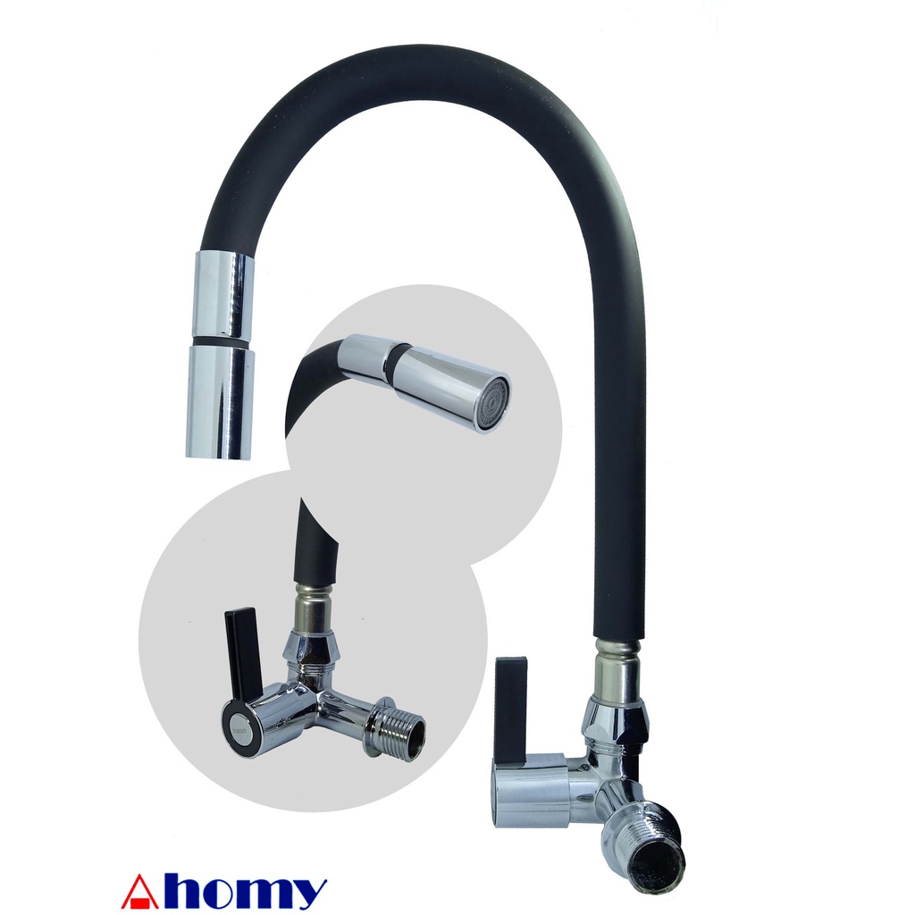 Jual kran dapur angsa horizontal dinding fleksibel 1/2" warna dumbo ...