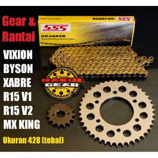 Gear Set SSS R15 Old/R15 V2 Chain TDR 428d Gold Shopee Philippines ...
