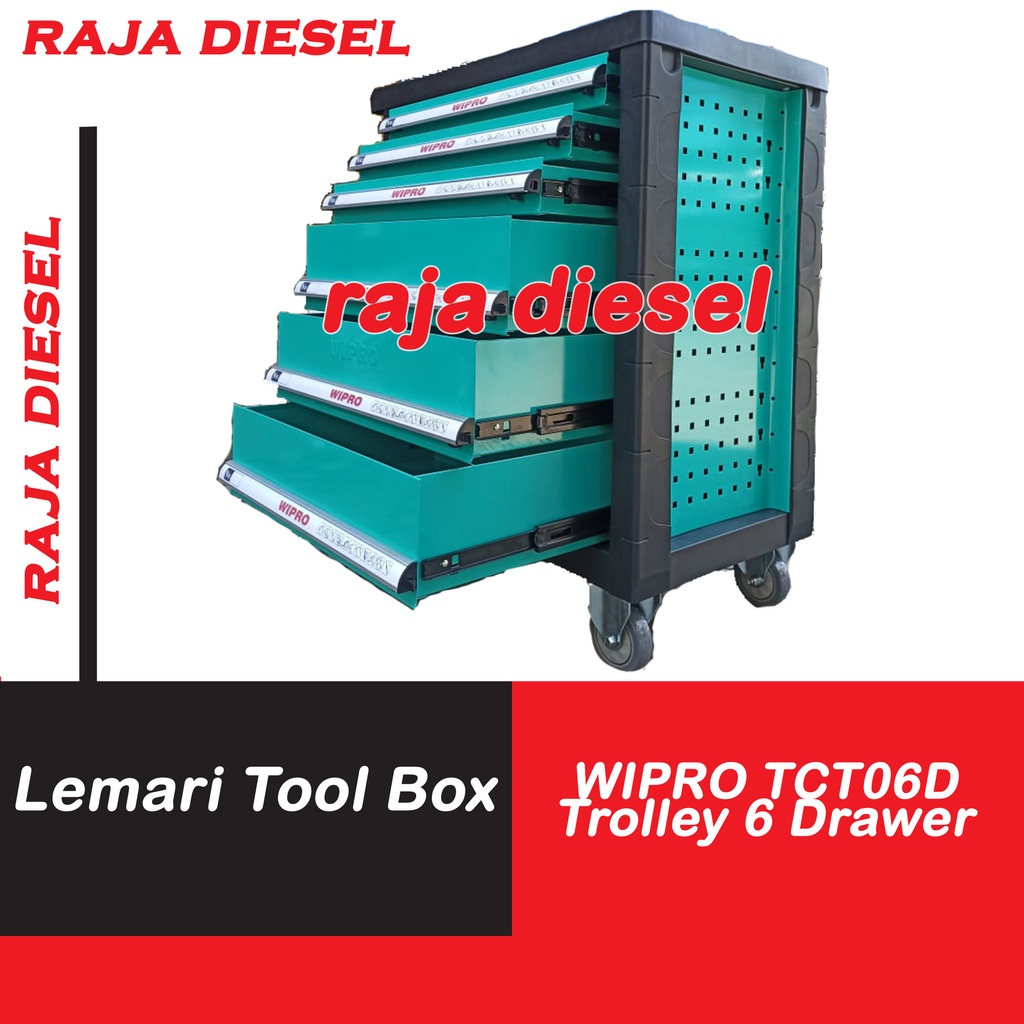 Jual Kotak Lemari Tool Box Cabinet Trolley 6 Drawer WIPRO TCT06D Indonesia|Shopee Indonesia