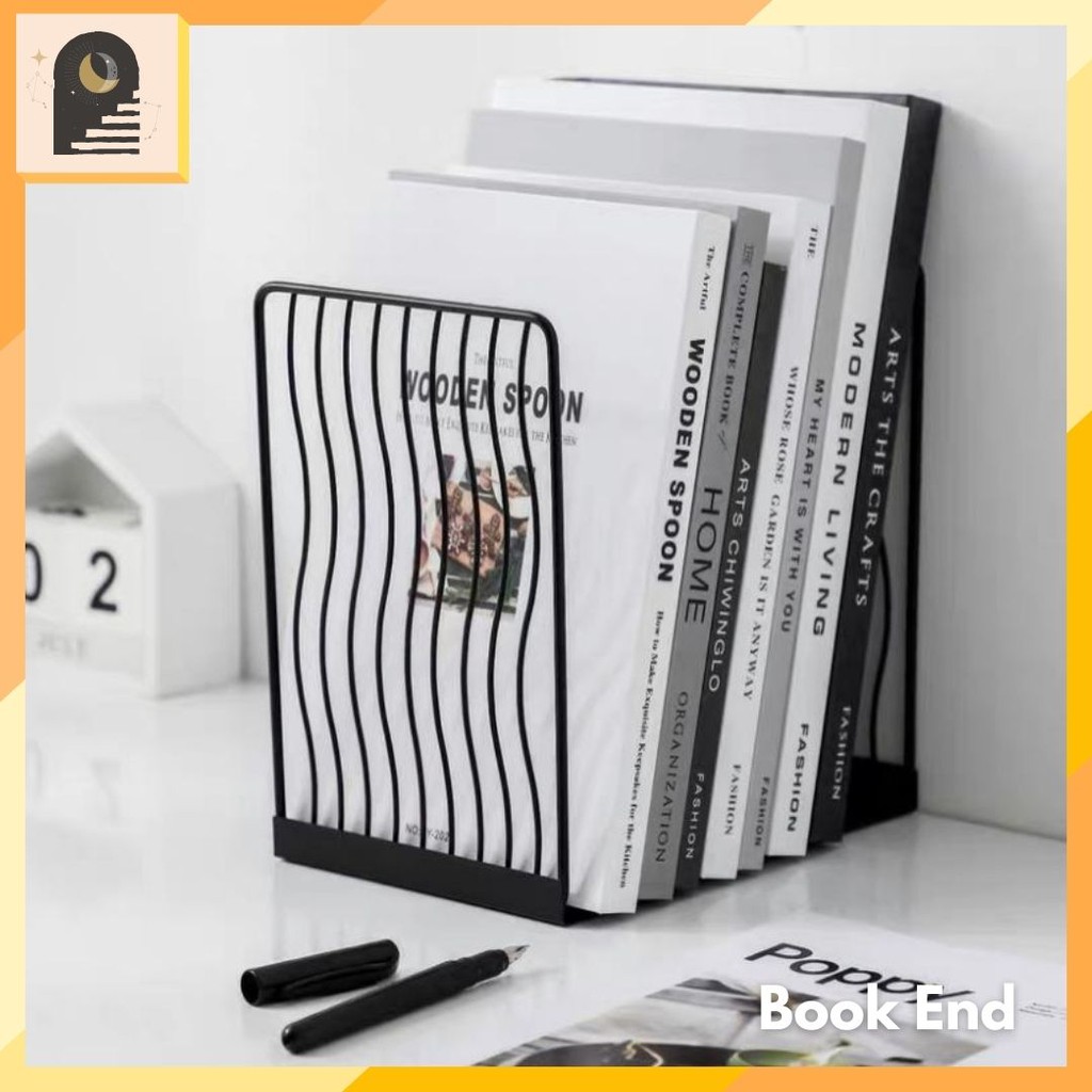 Jual Either.id Book Stand Book End Besi Aesthetic Hitam Book Holder ...