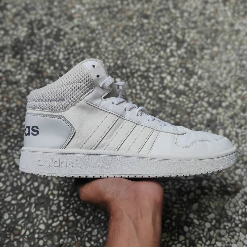 Jual Adidas Hoops White Mid 2.0 Original Second | Shopee Indonesia