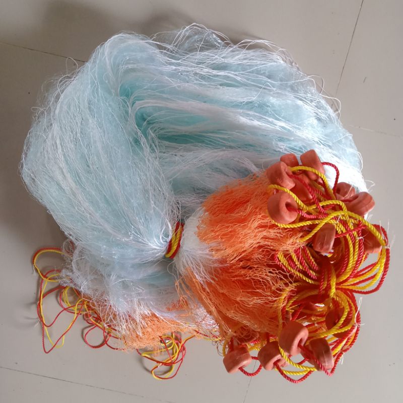 Jual jaring pukat nelayan udang ikan arida tiga lapis bahan senar ...