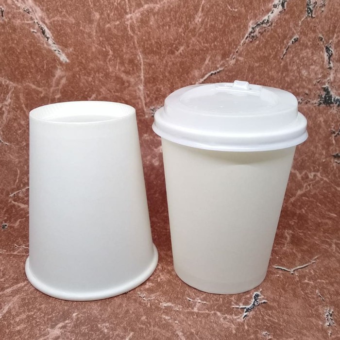 Jual Gelas Kopi Putih/ Paper cup 8 0z Gelas Kertas Kopi tahan panas ...