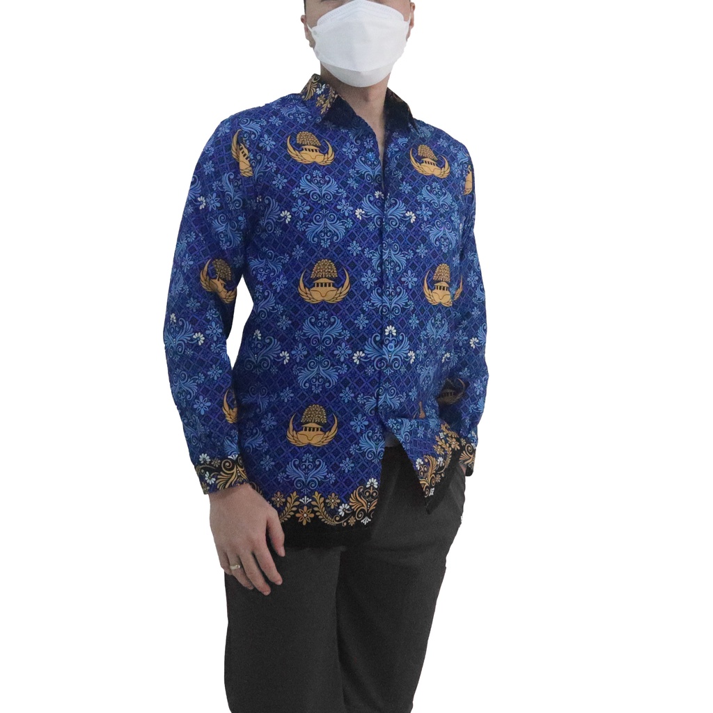 Jual Seragam Katun Pria Batik KORPRI korpri biru Dinas PNS Panjang ...