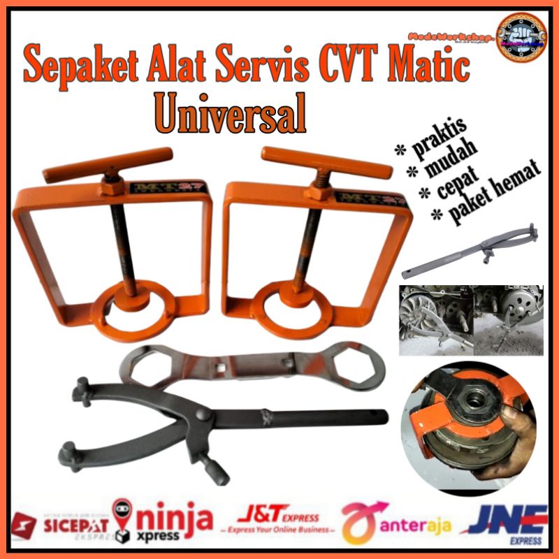 Jual Satu paket alat buka CVT matic | clutch spring compressor treker buka mangkok ganda cvt ...