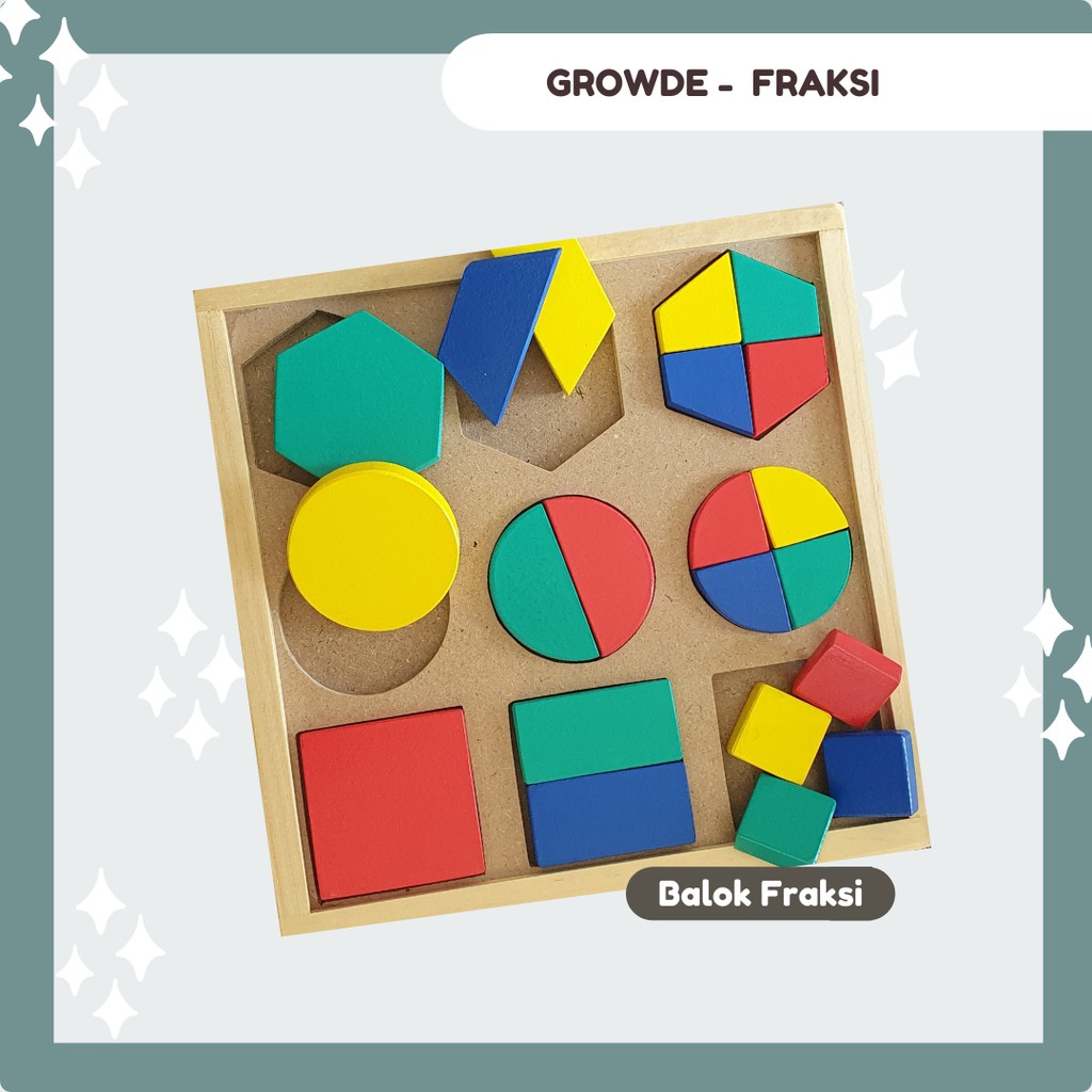 Jual Growde Balok fraksi Balok matematika - Mainan edukasi anak bahan ...