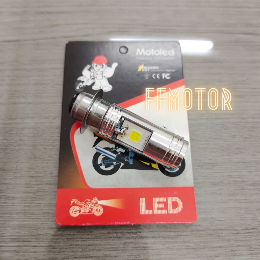 Jual LAMPU AC Dc Lampu LED Utama Depan 2Led Motor Bebek ACDC dan Matic Soket H6 Led 2 Sisi Putih ...