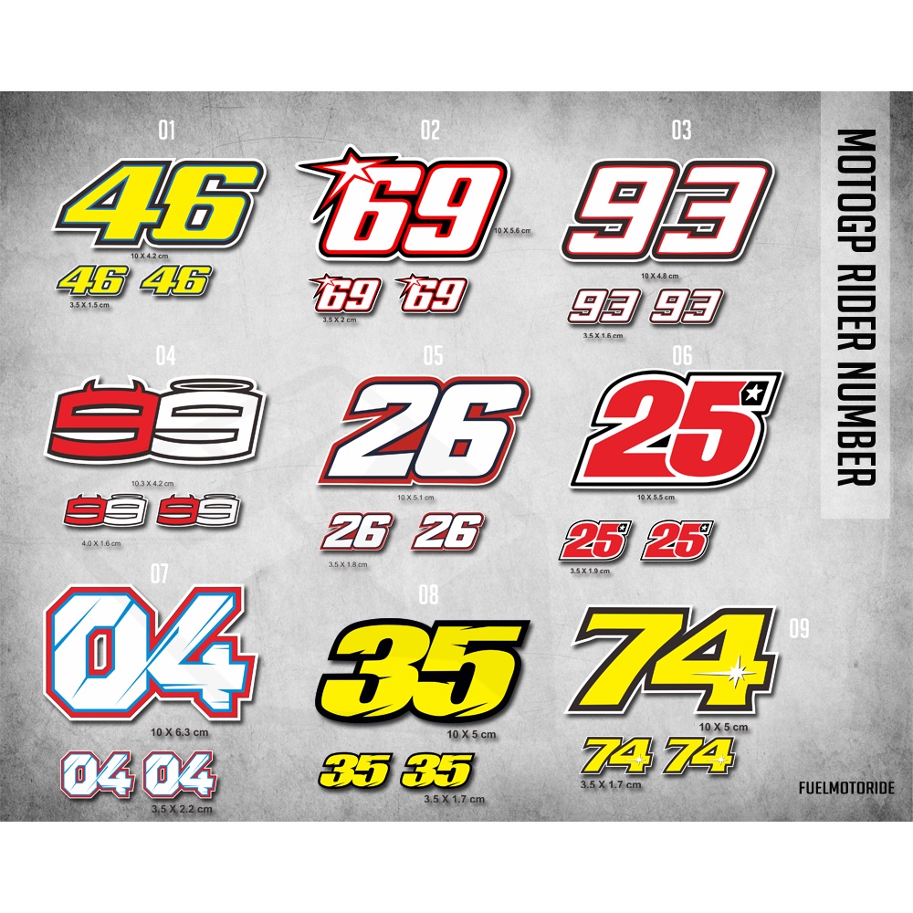 Jual Sticker Nomor Rider Motogp Superbike untuk Helm Motor | Shopee ...