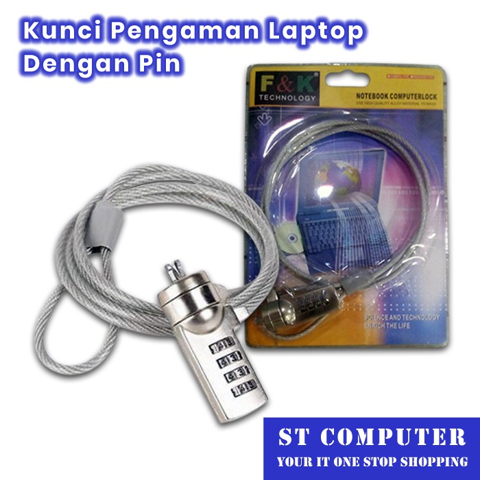 Jual Kunci Pengaman Laptop Dengan Pin Angka / Gembok Laptop Dengan Pin ...