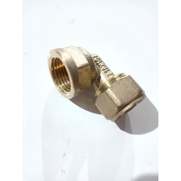 Jual Knee Drat dalam kuningan air panas 1/2" / kne sambungan air panas 1/2inch / Neple knee air ...