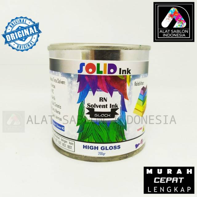 Jual TINTA SABLON PVC HITAM BLACK 200GR UNTUK VINYL KERTAS AKRILIK ...