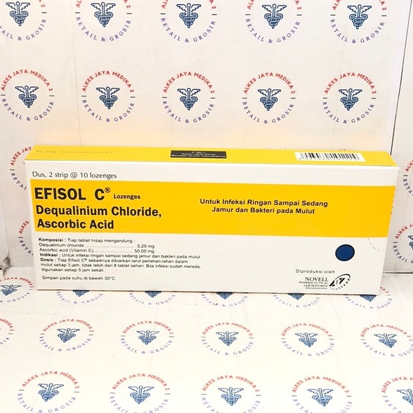 Jual Efisol-C Lozenges Box Isi 20 Tablet - Permen Radang Tenggorokan ...