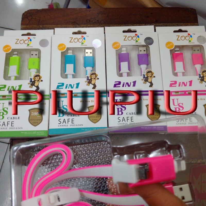 Jual Kabel / Cable Data / Lighting 2 in 1 (Micro USB & Iphone 5 ...