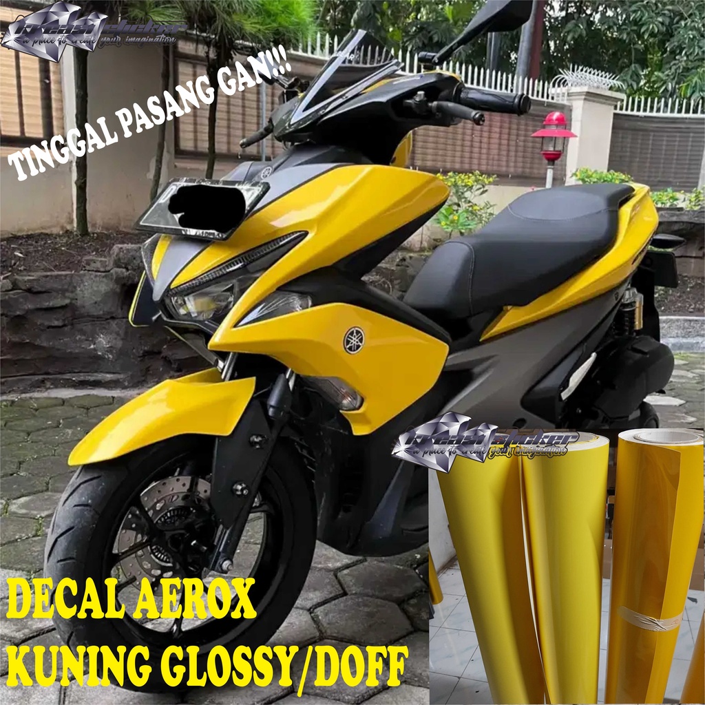 Jual decal stiker AEROX old/new polos warna kuning glossy/doff full ...