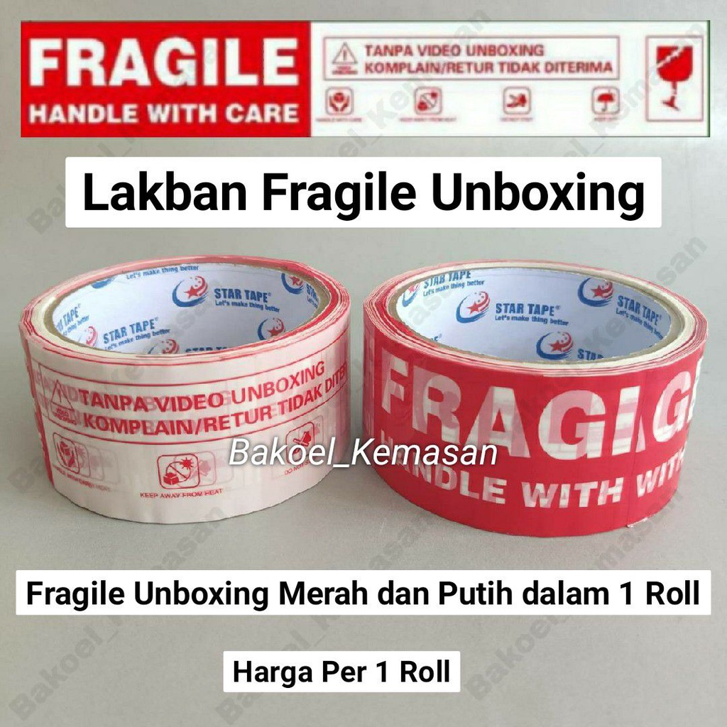 Jual Lakban Fragile Unboxing / Stiker Fragile Unboxing | Shopee Indonesia