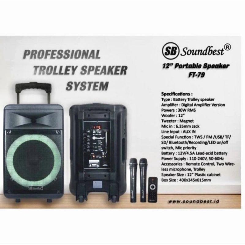 Jual Speaker Portable SOUNDBEST 12 " , FT-79 | Shopee Indonesia