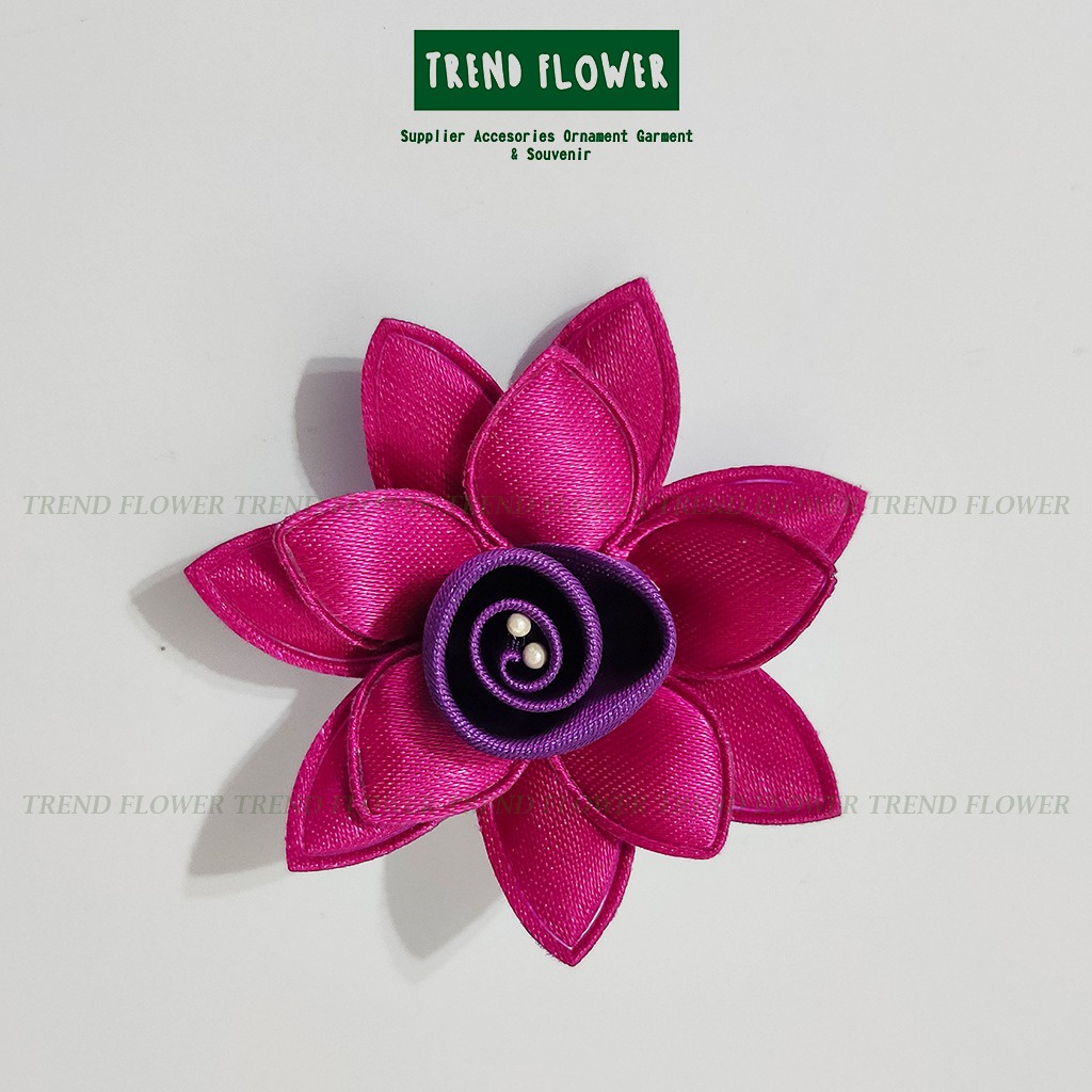 Jual Bunga Tiga Warna Ungu Bunga Kain Aksesoris Bunga Cantik Elgant ...