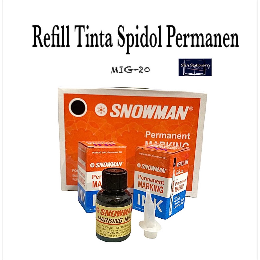 Jual Refill Tinta Ink Spidol Permanen Snowman MIG 20 (Pcs) Indonesia ...