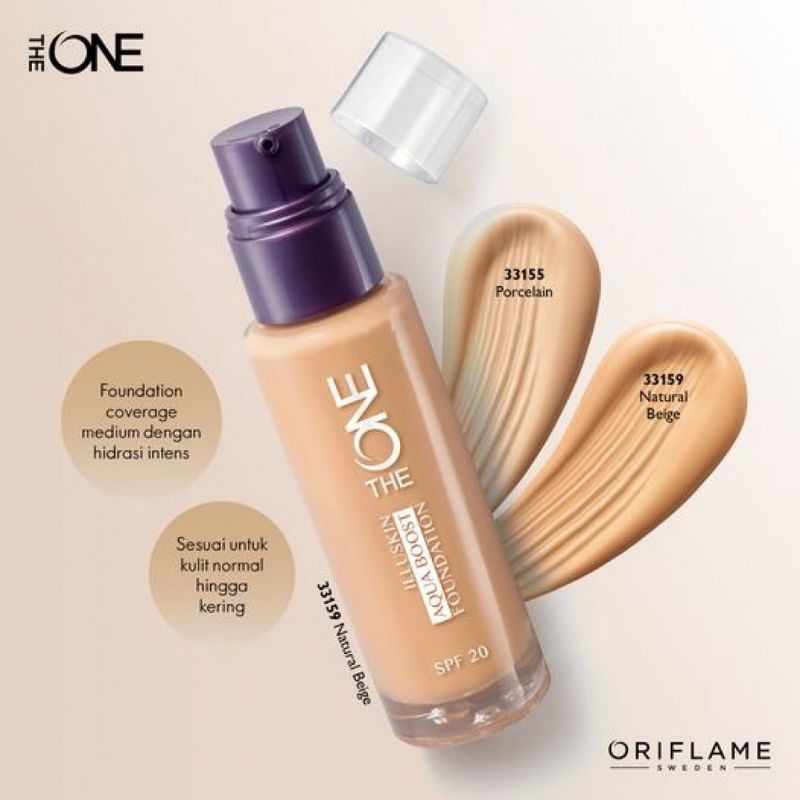Jual The ONE Illuskin Aquaboost Foundation SPF 20 warna porselen | Shopee Indonesia