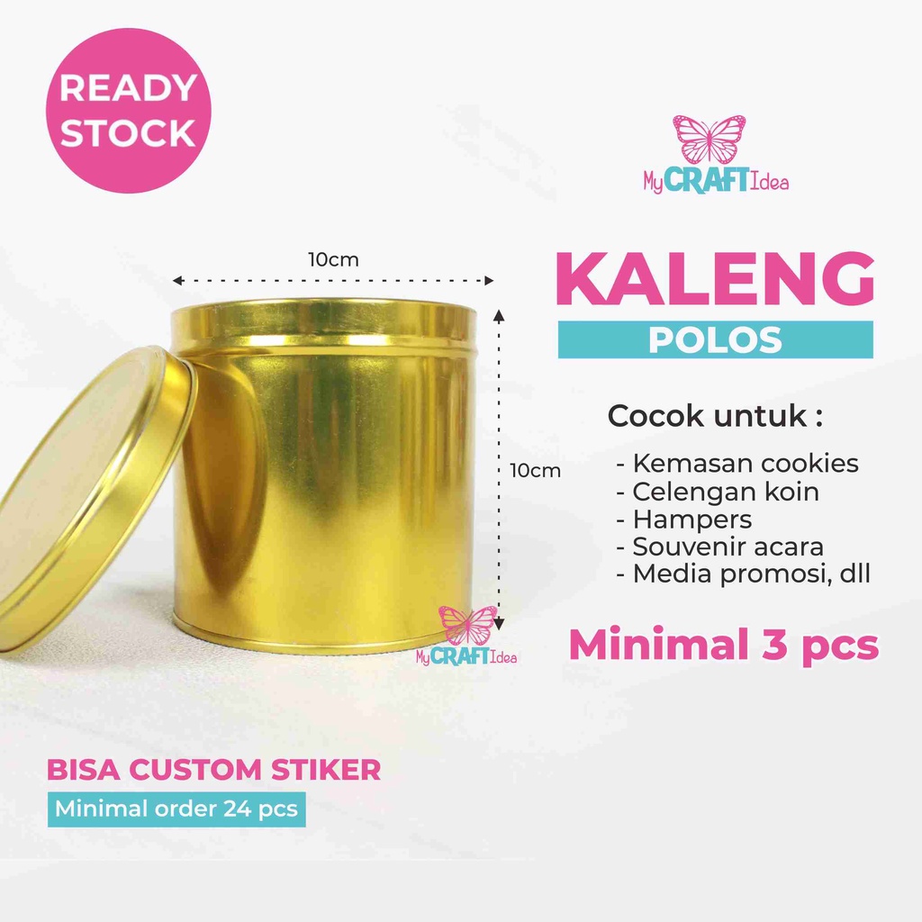 Jual Kaleng Polos ukuran 10x10cm warna Gold untuk Celengan Kaleng atau ...