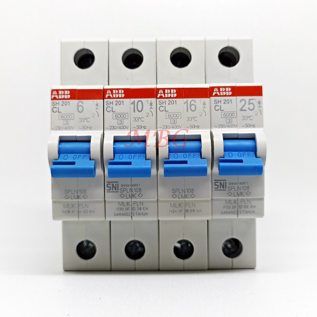 Jual mcb abb BIRU pln ORIGINAL 1000 % stok terbatas bonus segel timah mini circuit breaker abb ...